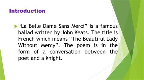 La Belle Dame Sans Merci The Lady Without Mercy Pdf