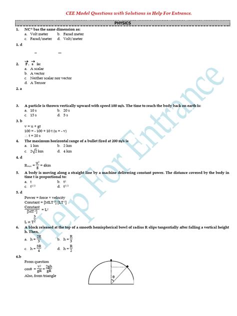 Cee Model Question Solution In Help For Entrance 4 Pdf