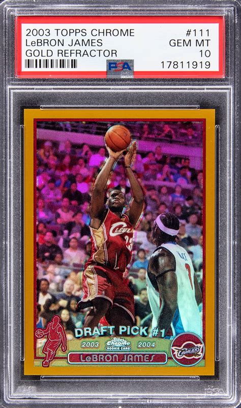 Lebron James 2003 Topps Chrome 111 Gold Refractor 50 Price Guide