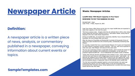 Examples Of Good Newspaper Articles