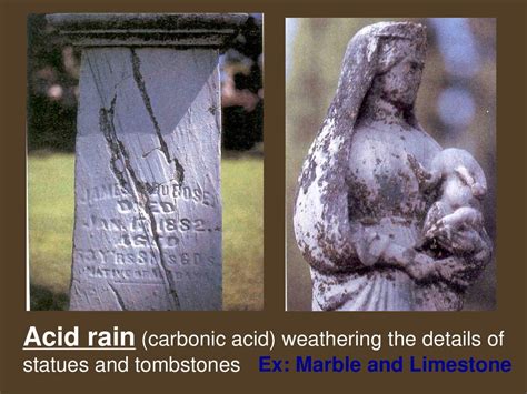Acid Rain Dissolving Marble Statues Weathering Or Erosion At Cristopher