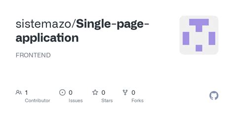 Github Sistemazo Single Page Application Frontend