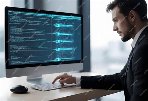 Premium Photo Man Using Technology Smart Robot Ai Artificial Intelligence By Enter Command