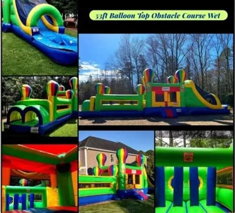 53ft Balloon Top Obstacle Course With Pool Silly Bobs Llc