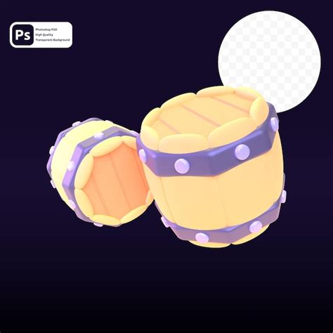 Premium Psd Barrel In 3d Render For Graphic Asset Web Presentation Or Other