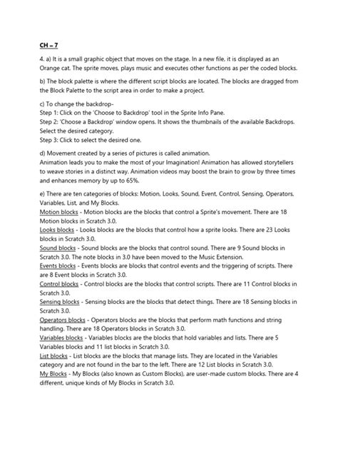 Class 7 Chap 7 And 8 Pdf Scratch Programming Language Computer