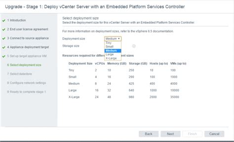 VMware VCSA Upgrade No Tiny Or Small Option Virtualization Howto