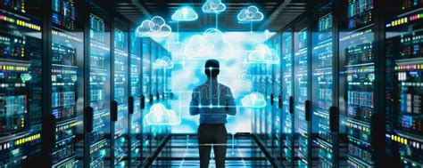 A Person Interacting With A Digital Cloud Interface Symbol Icon