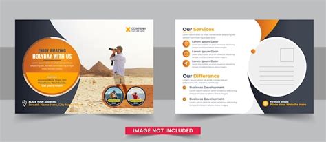 Premium Vector Travel Holiday Vacation Postcard Design Template