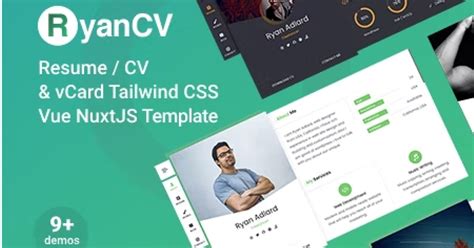Ryan Tailwind Css Cvresume Vue Nuxtjs Template Site Templates Landing Page Templates Ft