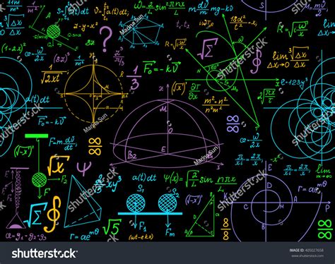 Multicolored Mathematical Vector Seamless Pattern Geometrical Stock Vector Shutterstock