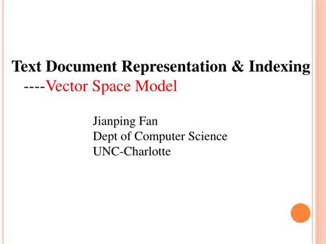 PPT Text Document Representation Indexing Vector Space Model PowerPoint Presentation