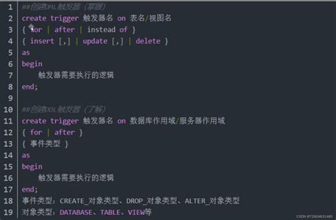 数据库触发器在查询命令窗口中输入以下create Trigger语句创建一个针对student 表的触发器打 Csdn博客