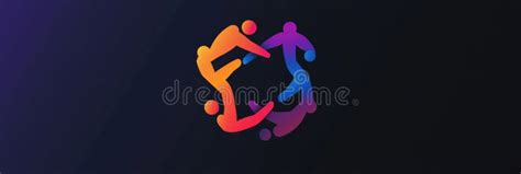 Modern Design Showcasing Human Figures Forming A Circle Of Unity With An Abstract Gradient