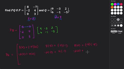 Multiplying Matrices Example YouTube