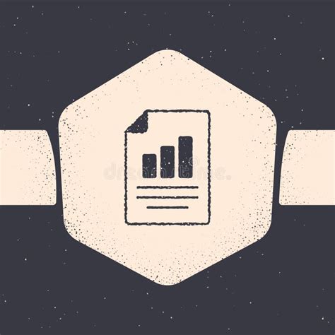 Grunge Document With Graph Chart Icon Isolated On Grey Background Report Text File Icon