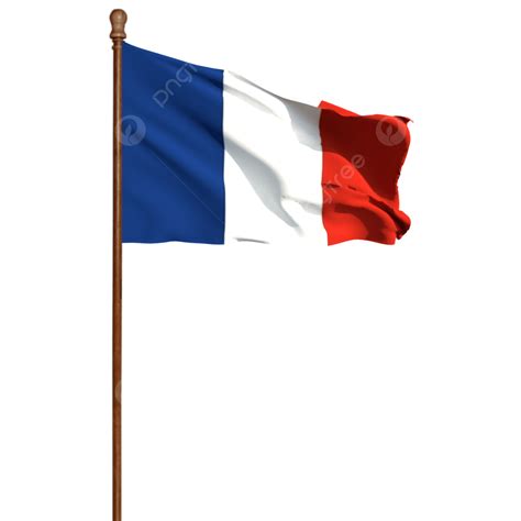 French Flag On Pole
