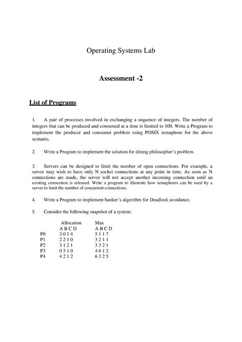 LAB OS DA Questions Lab Work School Of Information Technology And Engineering Winter