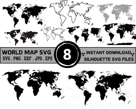 8 World Map Svg Map Svg Bundle World Map Png World Svg World Map