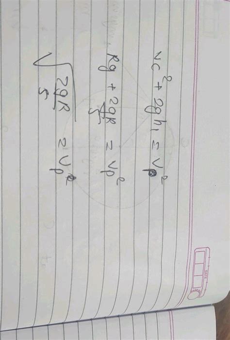 Work Power Energy Moving Along A Vertical Circle Of Radius R The Velocity Of Particle A