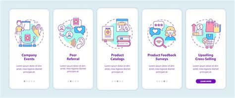 Premium Vector Customer Touchpoints Onboarding Mobile App Screen Product Promo Walkthrough 5