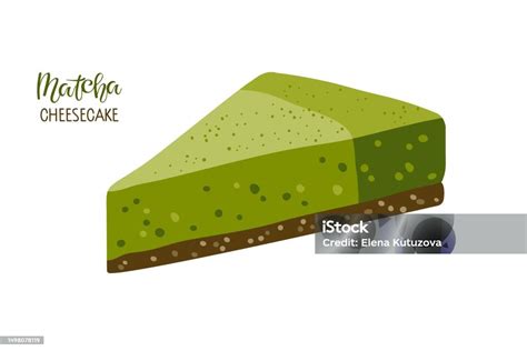 초콜릿 쿠키 크러스트를 곁들인 말차 치즈 케이크 수제 비건 일본 녹차 패스트리 벡터 플랫 격리 메뉴 레시피 카페 레스토랑용 녹차 맛의 구운 타르트 일본 음식 0명에 대한