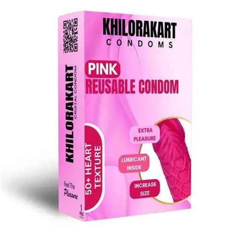 Pink Reusable Ribbed Condoms Soft Textured And Fun Khilorakart