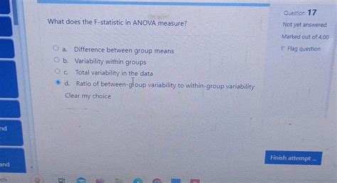 What Does The F Statistic In ANOVA Measure A StudyX