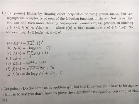 Solved 1 30 Points Either By Showing Exact Inequalities