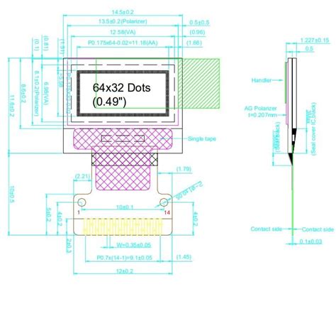X Oled Screen I C Interface Monochrome Display White