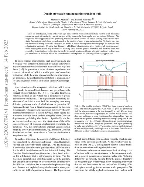 Pdf Doubly Stochastic Continuous Time Random Walk