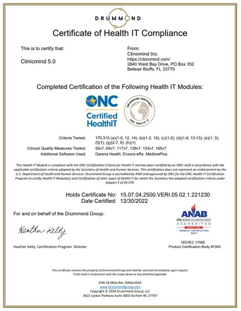 Certifications Clinicmind