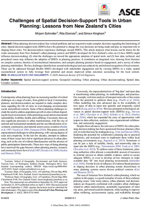 Challenges Of Spatial Decision Support Tools In Urban Planning Lessons From New Zealands