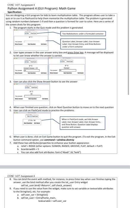 Solved Python Assignment 4 Gui Program Math Game