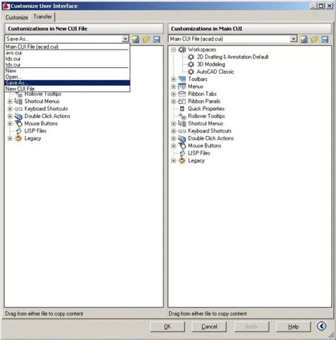 How Can I Rename Menu In Autocad The Cui Hatches Linetypes Scripts