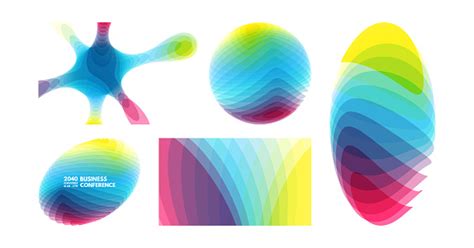 흰색 배경에 컬러 페인트 얼룩 타원형 및 구체 추상적인 기하학적 디자인 비즈니스 이벤트 초대 템플릿 다양한 중첩 요소로 만든 3d 벡터 일러스트레이션 0명에 대한 스톡 벡터