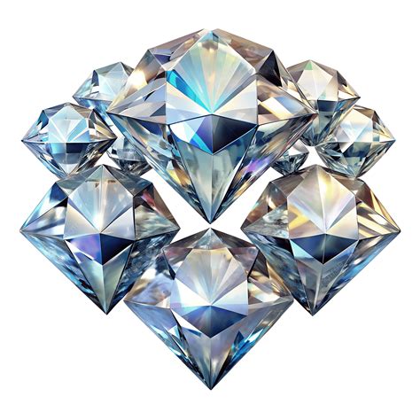 클립아트 및 스톡 일러스트레이션을 위한 반짝이는 다이아몬드 클러스터 3d 렌더링 빛나는 다이아몬드 그룹 3d 다이아몬드