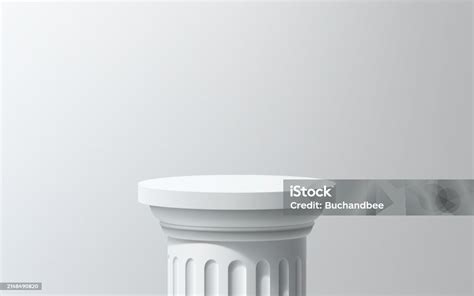 그리스 로마 흰색 기둥 연단 3d 벡터 기둥 받침대에 대한 스톡 벡터 아트 및 기타 이미지 받침대 조각 기둥 건축적 특징 Istock