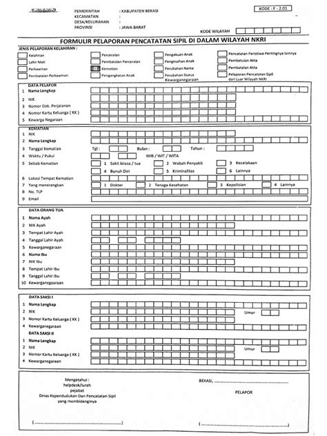Formulir Baru Kematian Pdf