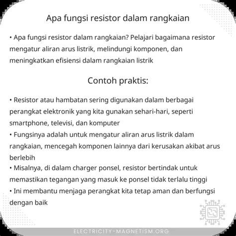 Apa Fungsi Resistor Dalam Rangkaian