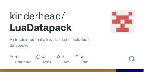 GitHub Kinderhead LuaDatapack A Simple Mod That Allows Lua To Be Included In Datapacks