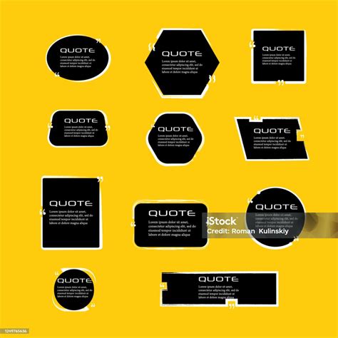 인용 상자 프레임 큰 세트 견적 상자 아이콘입니다 문자 메시지 견적 상자 배경 벡터 일러스트레이션 Brand Name Online Messaging Platform에 대한