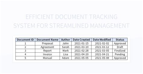 Free Document Management Templates For Google Sheets And Microsoft Excel Slidesdocs