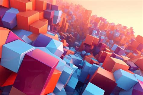 Premium Ai Image A Colorful Stack Of Cubes With A Red One That Says The Word On The Bottom