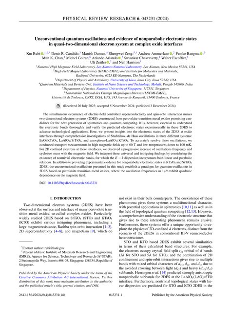 Pdf Unconventional Quantum Oscillations And Evidence Of Nonparabolic Electronic States In