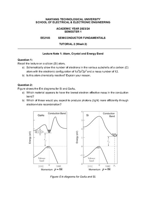 01 Ee2103 Part1 Tutorial Week 01 08 Final Nanyang Technological University School Of