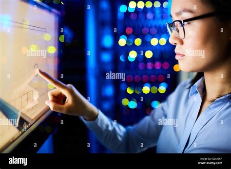 Touching Lcd Screen Stock Photo Alamy