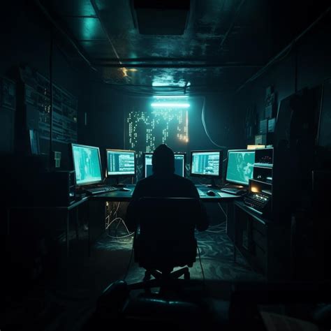 Premium Photo There Is A Man Sitting At A Desk In Front Of A Computer Generative Ai