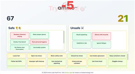 Lab Safety Safe Vs Unsafe Game Amino Labs