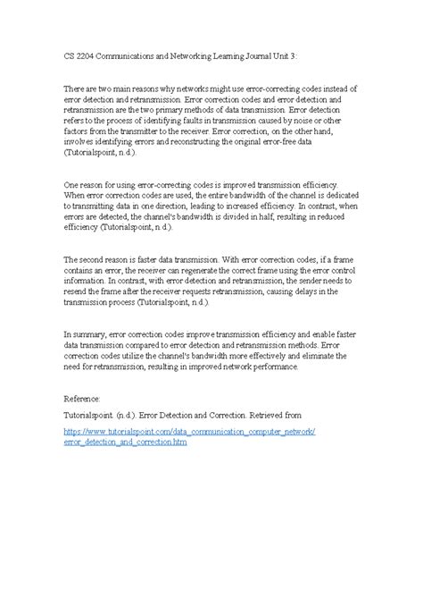 Cs 2204 Learning Journal Unit 3 Cs 2204 Communications And Networking Learning Journal Unit 3